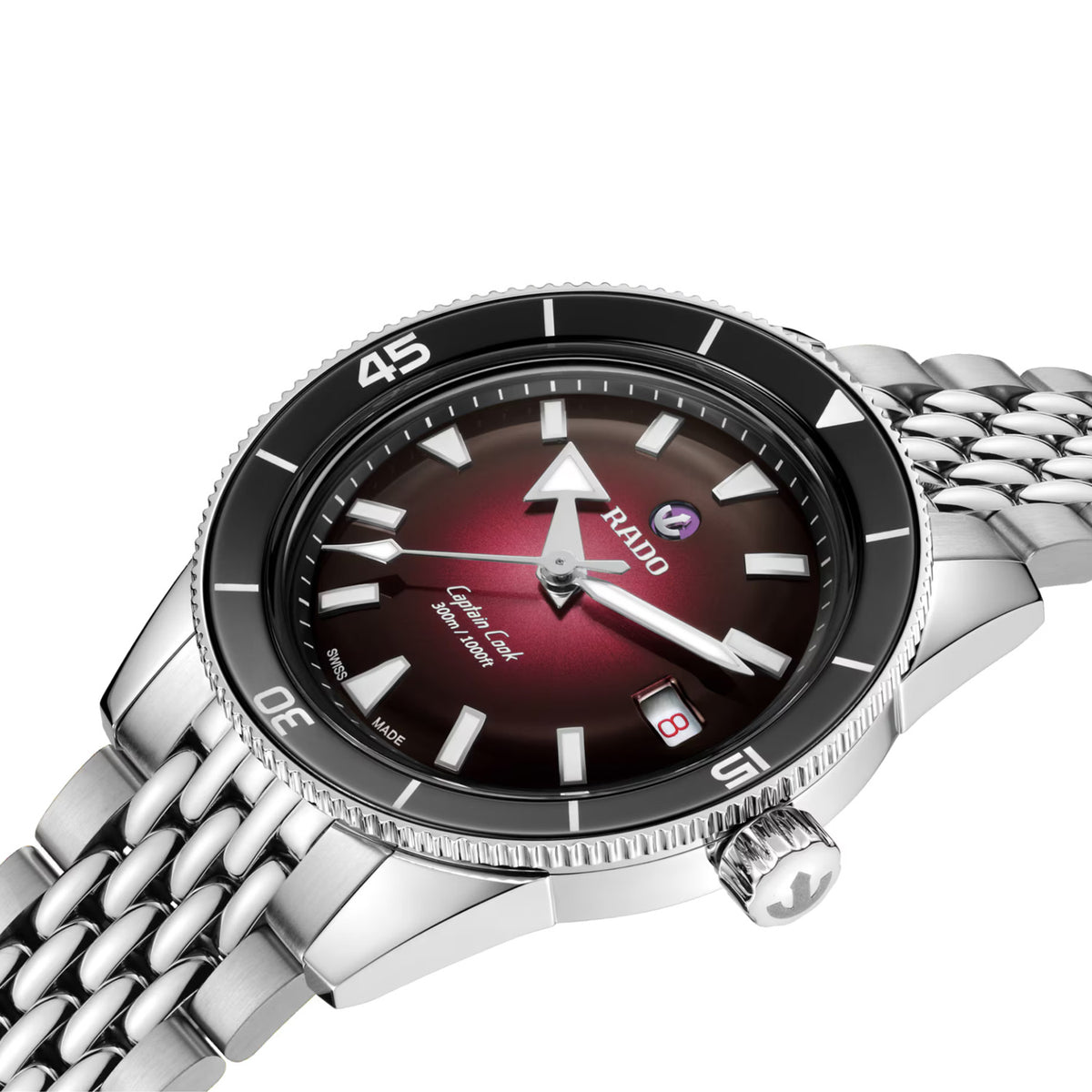 Rado - Captain Cook 39 mm Black Red Dial Two Extra Straps - R32223408 ...