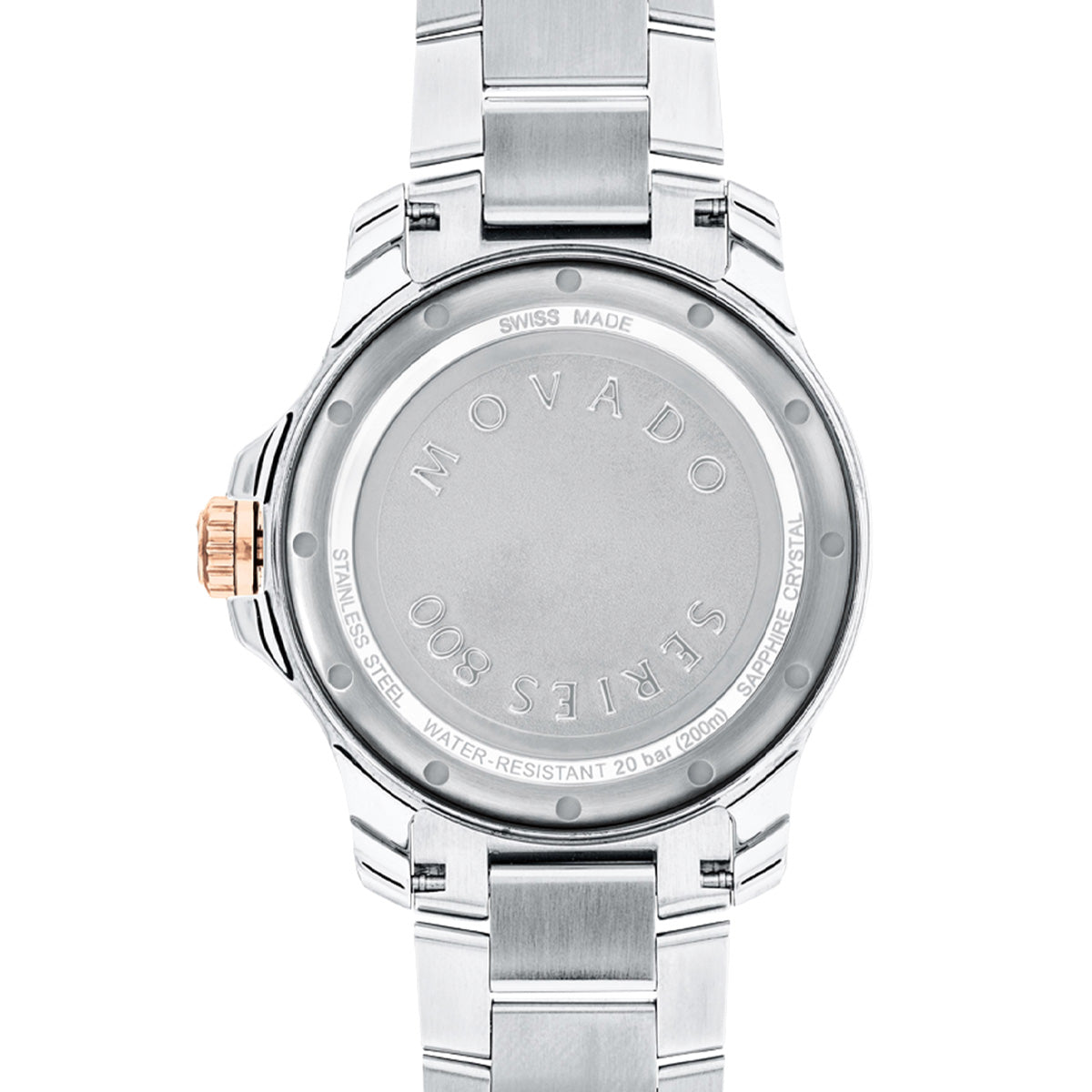 Movado - 800 Series 40 mm Rose Gold & Steel Case & Bracelet Blue Dial ...
